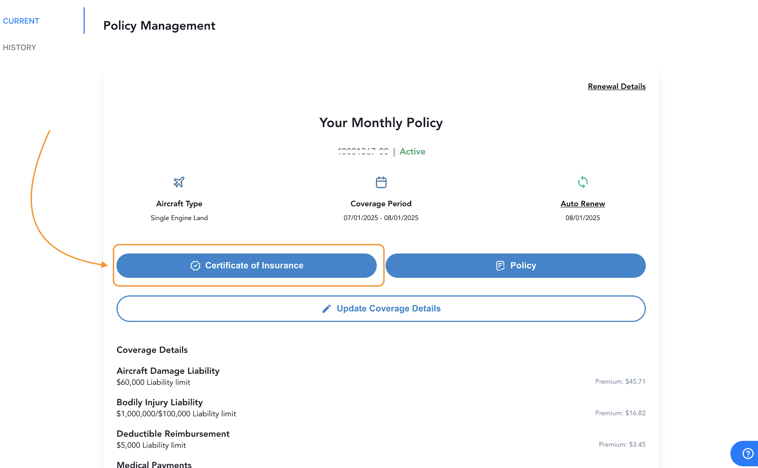How do I get a copy of my COI? – SkyWatch.AI Aviation